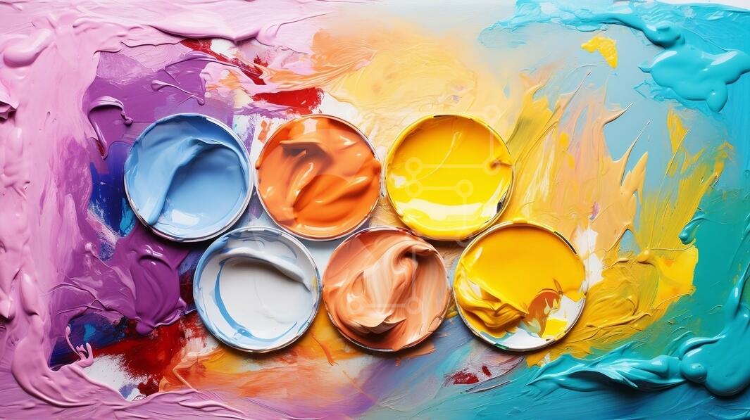 Colorful Paint Cans for Artistic Purposes stock photo | Creative Fabrica