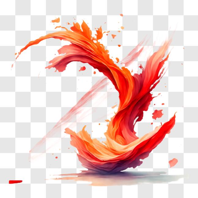 Download Gestileerd Vlam Kunstwerk in Rood en Oranje PNG online op ...