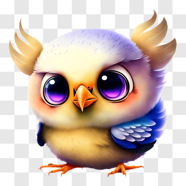 Download Cute Cartoon Bird Sitting on a Perch PNGs Online - Creative ...
