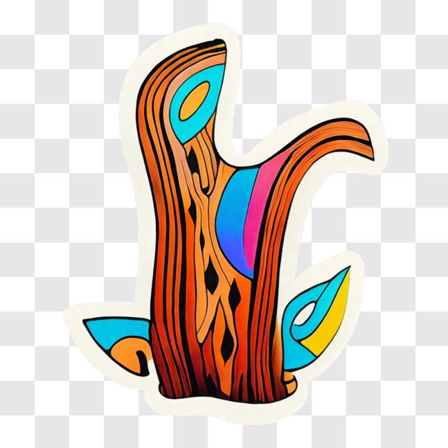 Download Gestileerde Abstracte Boom met Heldergekleurde Bladeren PNG ...