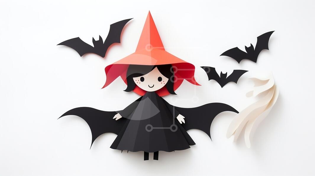 Halloween Witch Paper Cut-out for Arts and Crafts stock photo ...
