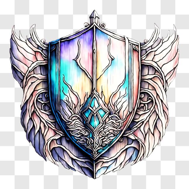 Download Colorful Dragon Shield with Intricate Design PNG Online - Creative Fabrica