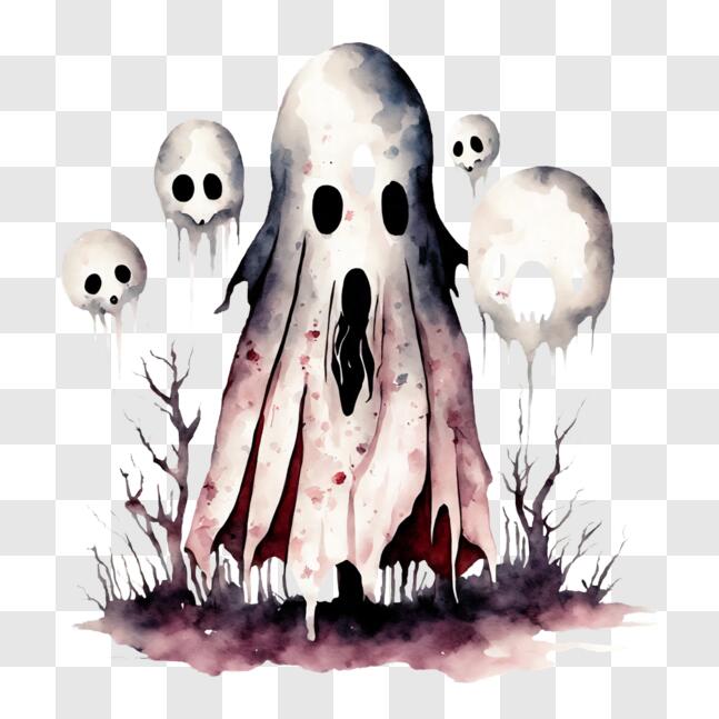 Download Painting of Ghosts in a Spooky Scene PNGs Online - Creative ...