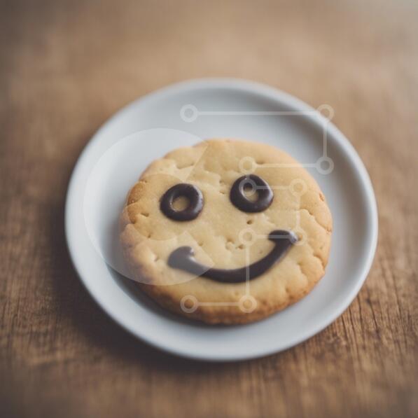 Delicious Smiley Cookie with Chocolate Frosting stock photo | Creative ...