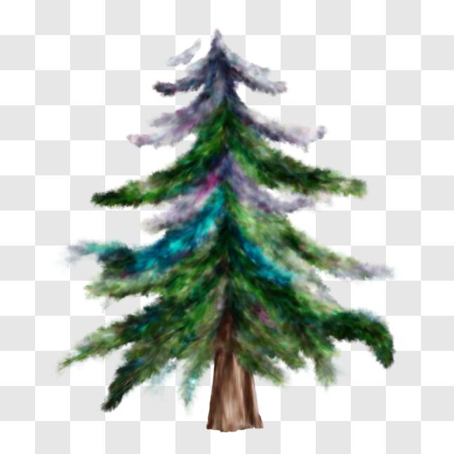 Download Colorful Watercolor Painting of a Pine Tree PNGs Online ...
