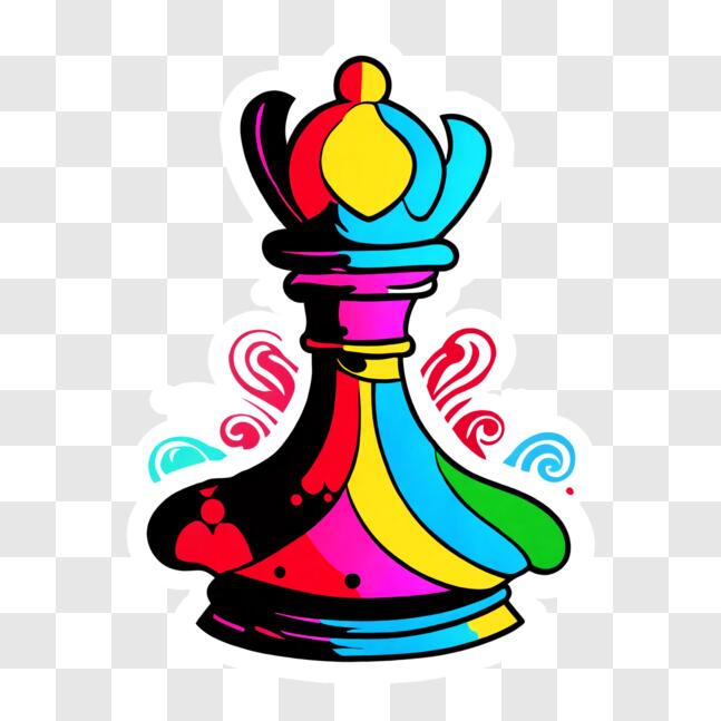 Download Colorful Chess Piece Sticker on Black Background PNGs Online ...