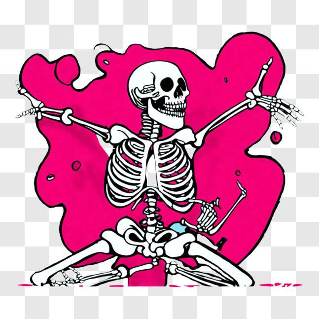 Download Pink Skeleton in Yoga or Meditation Pose PNGs Online ...