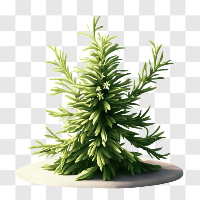 Download Healthy Evergreen Tree with Small Green Leaves PNG Online ...
