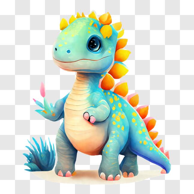 Download Cute Blue Dinosaur Standing and Playful PNGs Online - Creative ...