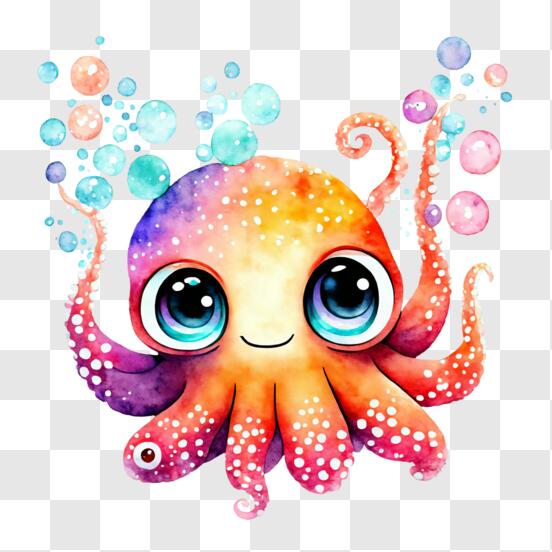 Download Colorful Octopus Wallpaper PNG Online - Creative Fabrica