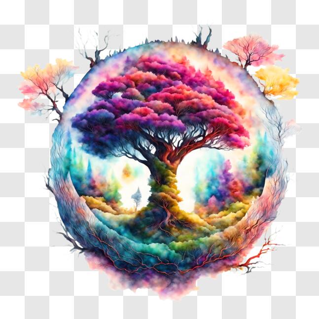 Download Colorful Octagonal Tree with Multi-Dimensional Shapes PNGs ...