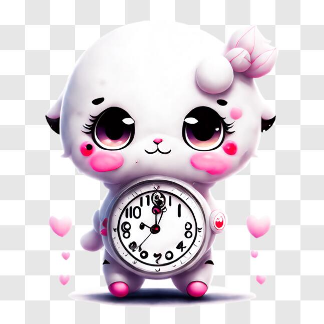 Descarga Gato de dibujos animados sosteniendo un reloj PNGs En Línea ...
