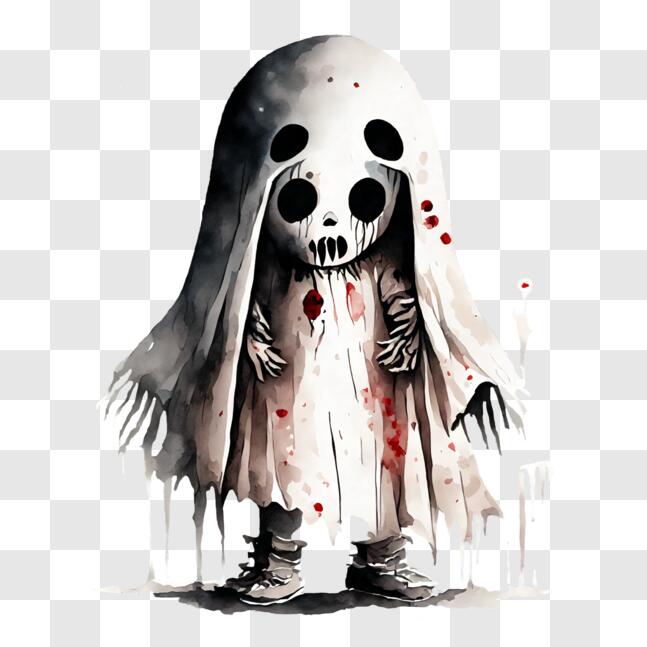 Download Creepy Ghost with Blood PNGs Online - Creative Fabrica