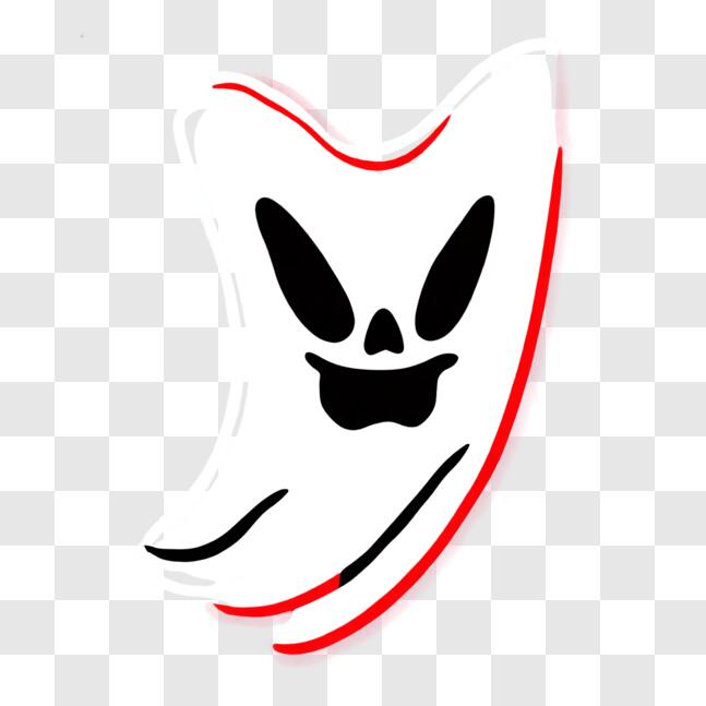 Download White Ghost Tooth with Red Eyes and Open Mouth PNGs Online ...