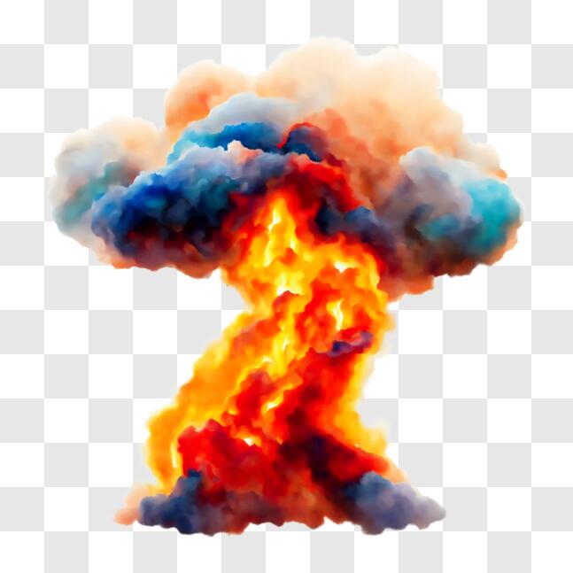 Download Mushroom Cloud - Fiery Explosion PNGs Online - Creative Fabrica