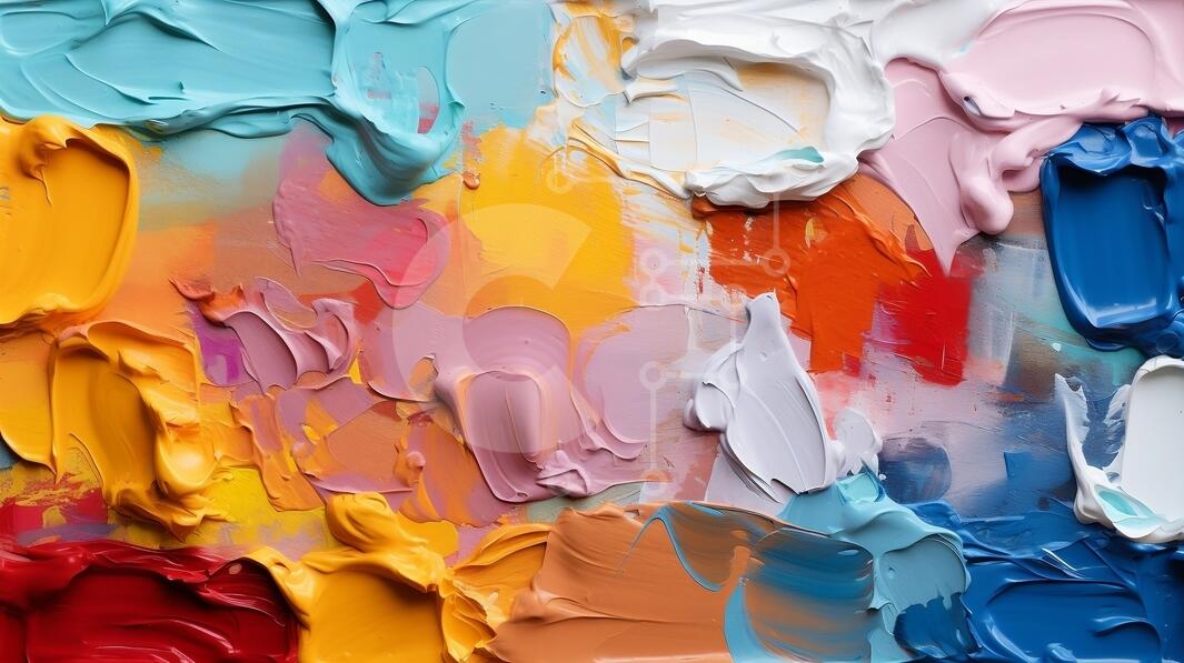 Vibrant Abstract Painting with Various Colors stock photo | Creative ...