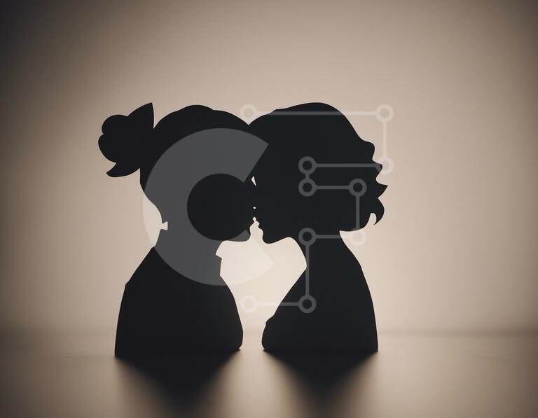 Intimate Moment: Silhouette of a Couple Kissing stock photo | Creative ...
