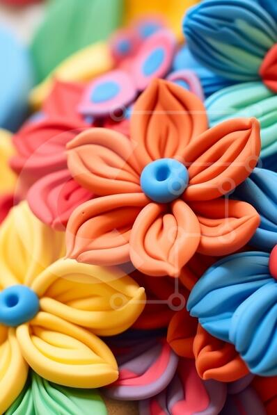 Vibrant Plastic Flower Arrangement stock photo | Creative Fabrica