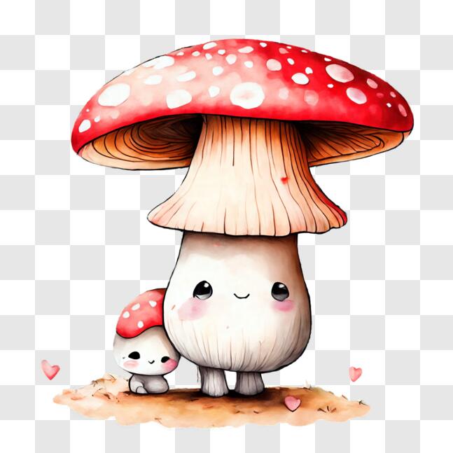 Download Pair of Cute Mushrooms Standing Together PNGs Online ...