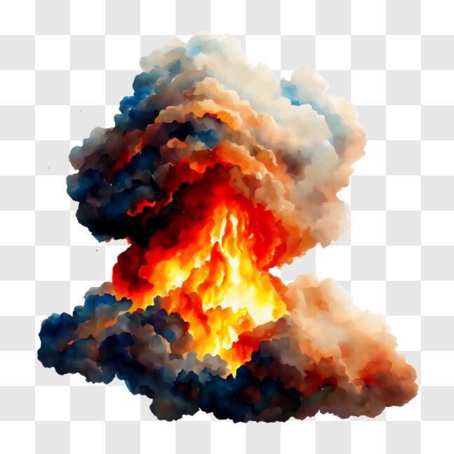 Download Exploding Cloud with Smoke on Black Background PNGs Online ...