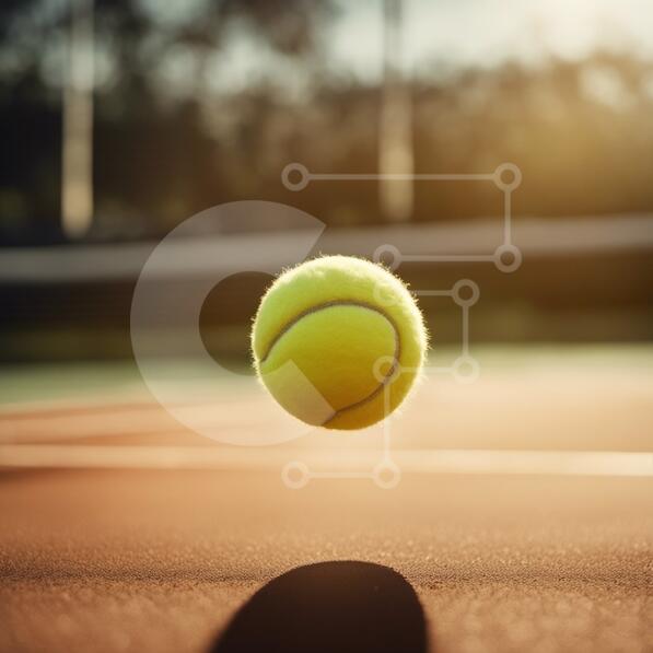 Tennis Ball in Mid-Air on a Sunset Tennis Court stock photo | Creative ...