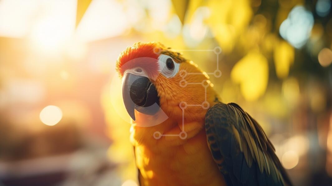 Colorful Parrot in Natural Habitat stock photo | Creative Fabrica