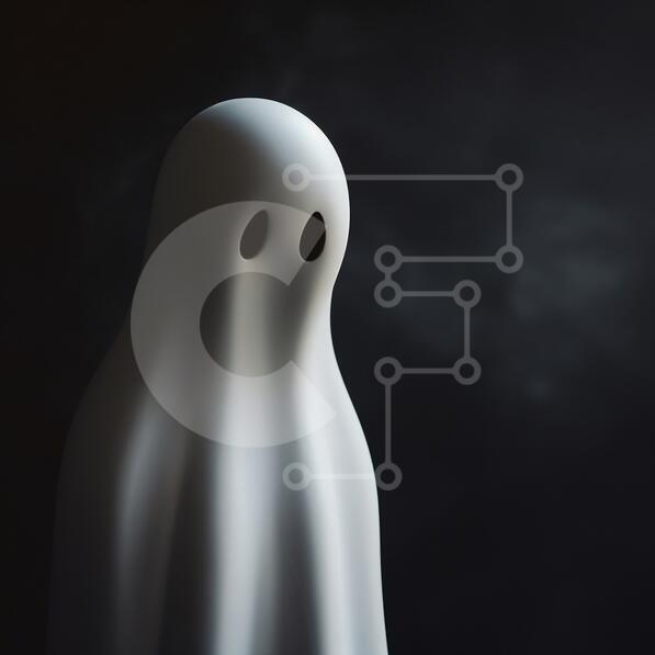 White Ghost Illustration for Halloween stock photo | Creative Fabrica