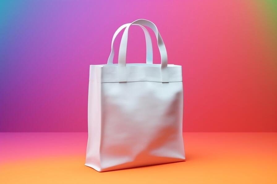 Download Empty White Shopping Bag on Abstract Colorful Background ...