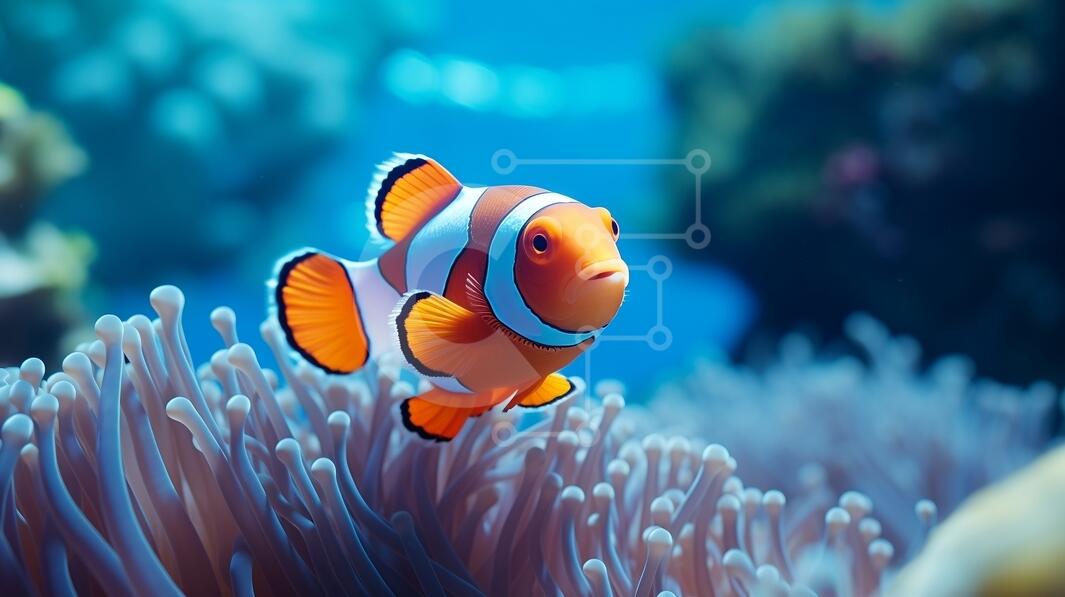 Clownfish in Coral Reef stock photo | Creative Fabrica