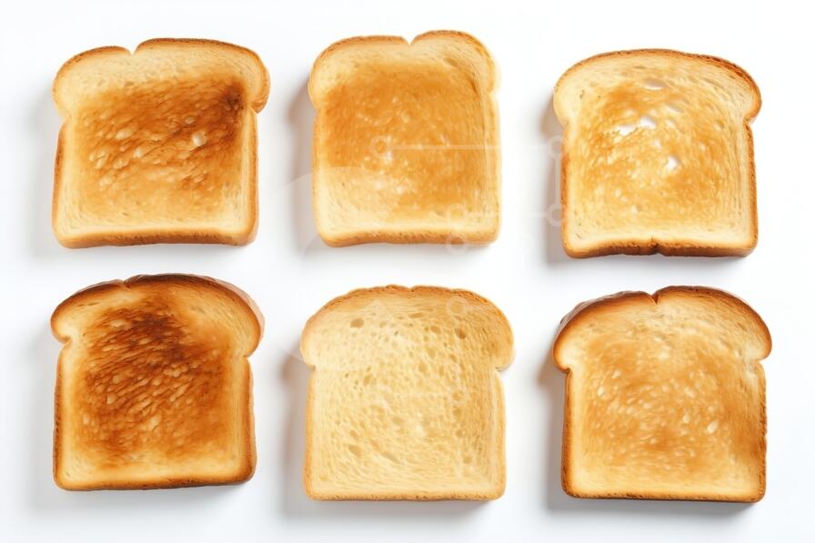 Assorted Toast Slices with Different Burnt Levels stock photo ...