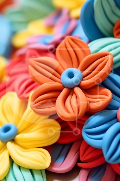 Vibrant Plastic Flower Collection stock photo | Creative Fabrica