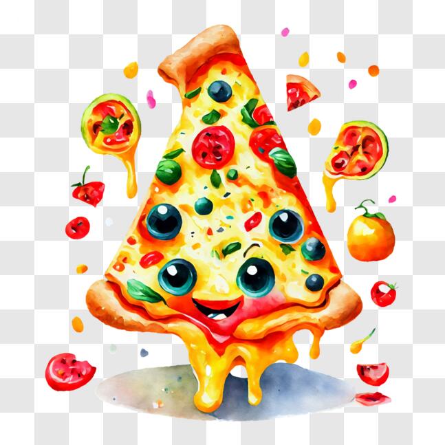 Download Colorful Vegetable and Fruit Pizza PNGs Online - Creative Fabrica