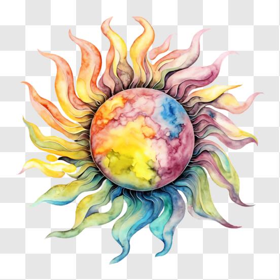 Download Bright and Colorful Sun Art PNGs Online - Creative Fabrica