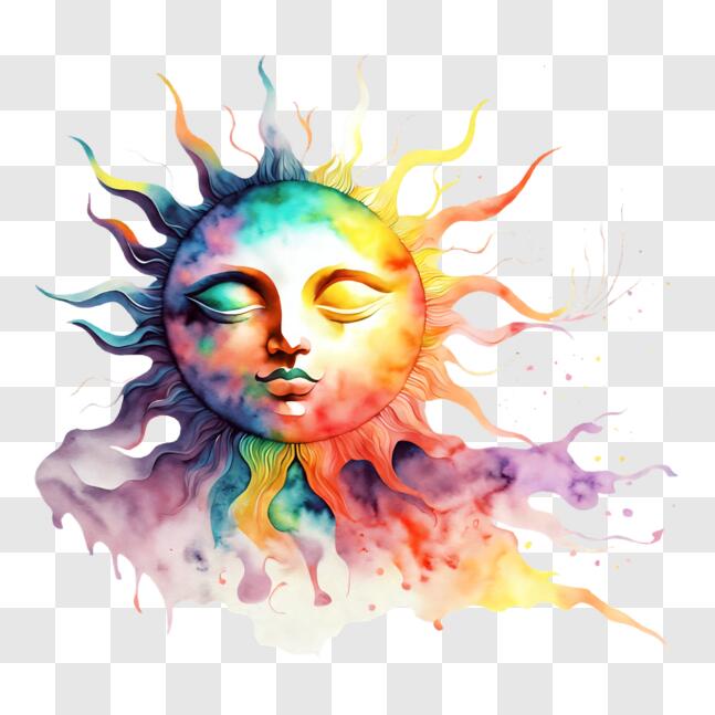 Download Colorful Sun Painting for Inspiration and Motivation PNGs ...