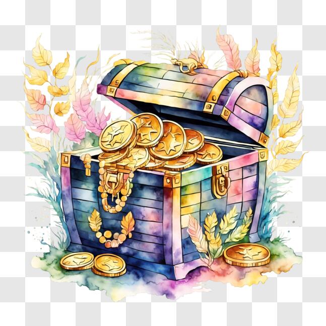 Download Watercolor Painting of Treasure Chest from 'The Treasure of ...