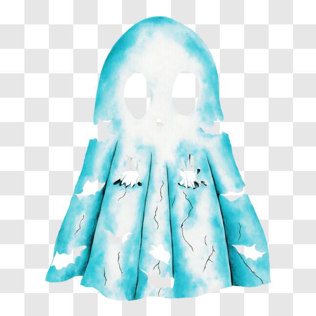 Download Blue Ghost with Bats for Halloween PNGs Online - Creative Fabrica
