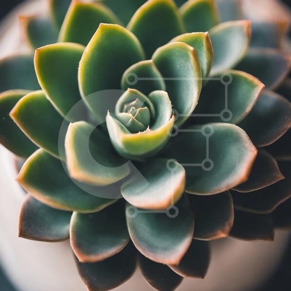 Close-up of a Healthy Succulent Plant in a Ceramic Pot stock photo ...