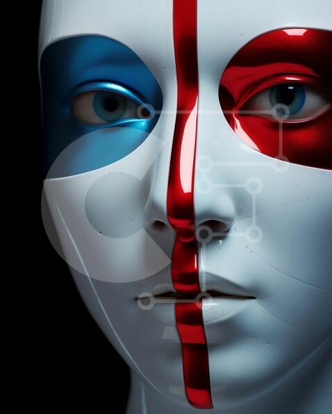 Abstract Human Face with Colorful Paint stock photo | Creative Fabrica