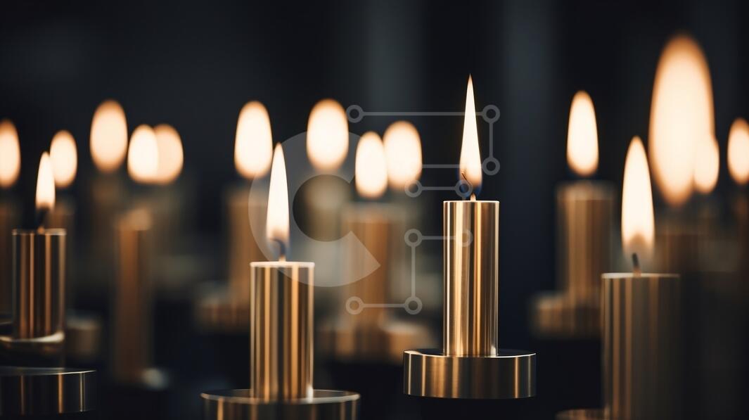 Group of Lit Candles - Religious Symbolism stock photo | Creative Fabrica