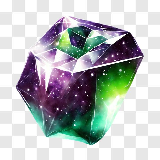 Download Abstract Purple and Green Glowing Crystal PNGs Online ...