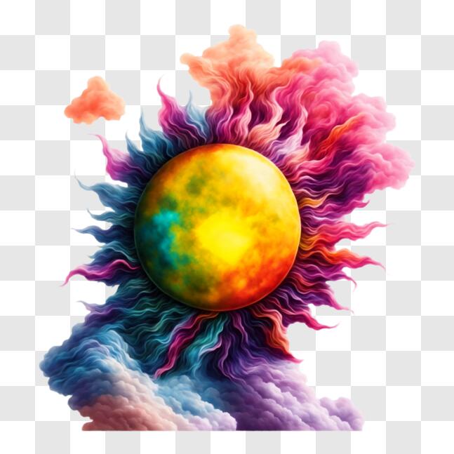 Download Colorful Swirling Sun Artwork PNGs Online - Creative Fabrica