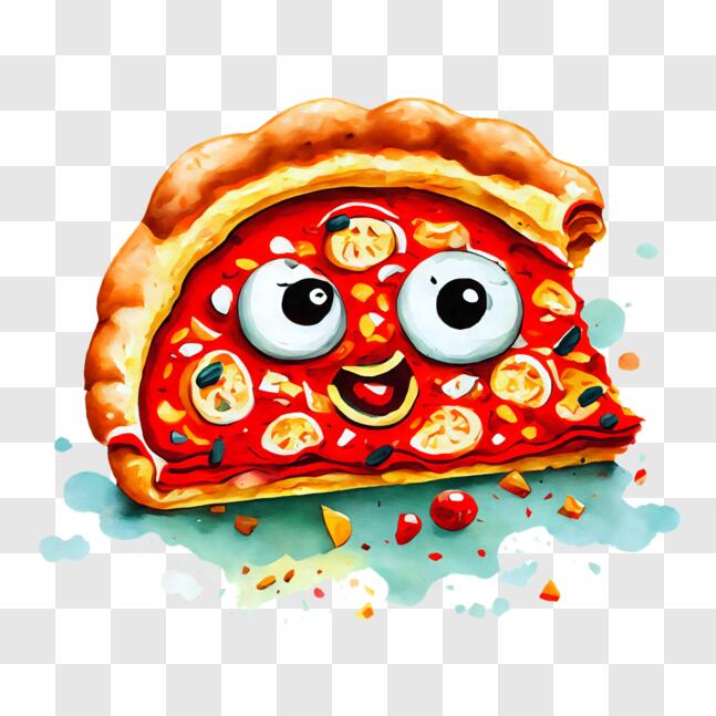 Download Cartoon-like Pizza Slice with Multiple Eyes PNGs Online ...