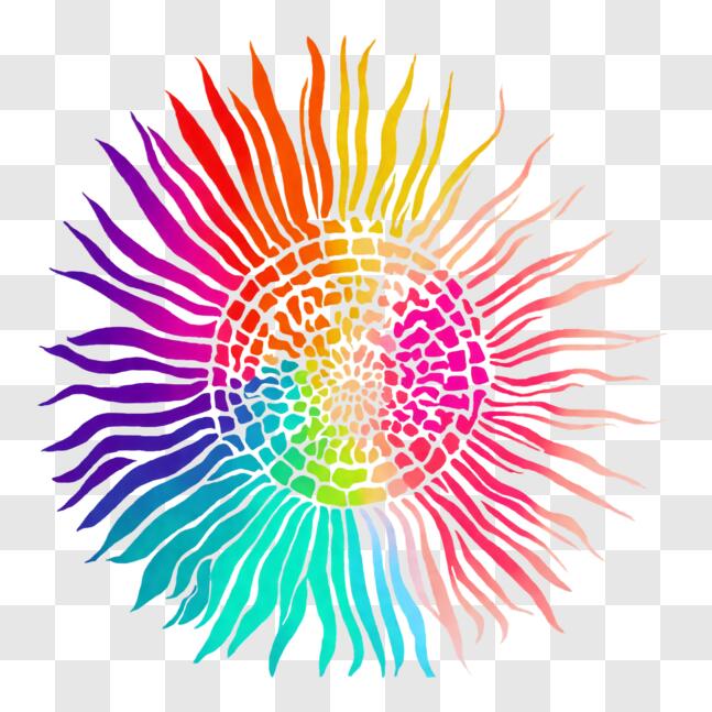 Download Colorful Upside-Down Flower Sun Artwork PNGs Online - Creative ...