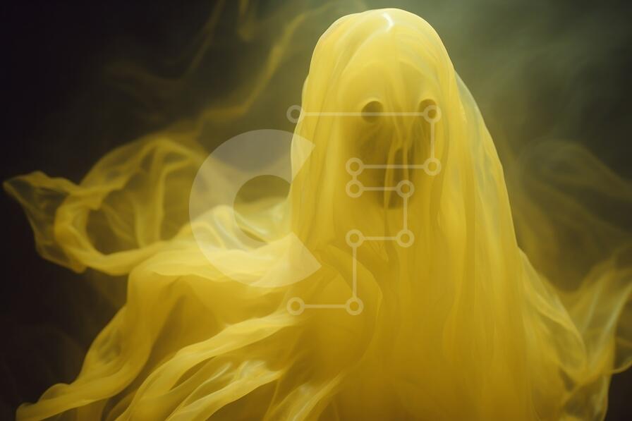 Mysterious Yellow Ghost Image stock photo | Creative Fabrica