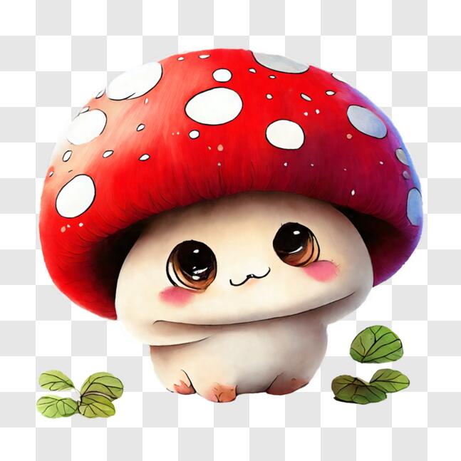 Download Adorable Mushroom in Nature PNG Online - Creative Fabrica