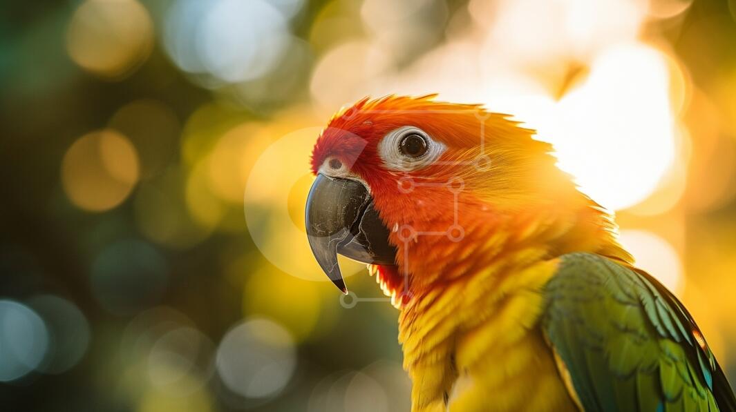 Colorful Parrot Perched and Basking in the Sun stock photo | Creative ...