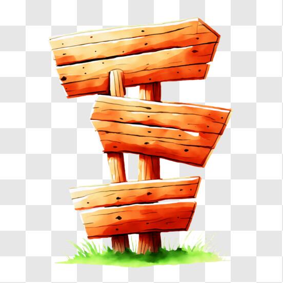 Download Rustic Wooden Signpost in the Woods PNG Online - Creative Fabrica