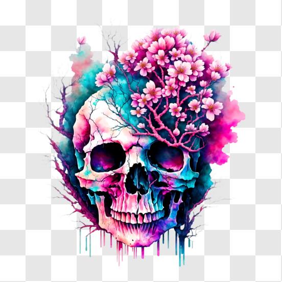 Download Rainbow Skull - Abstract Art PNG Online - Creative Fabrica