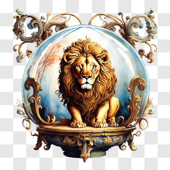 Download Decorative Glass Ball With Lion Inside Pngs Online Creative Fabrica