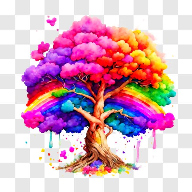 Download Colorful Tree Symbolizing Hope, Love, and Positivity PNGs ...